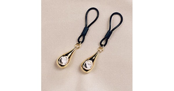 Crystal & Gold Non Piercing Nipple Jewelry