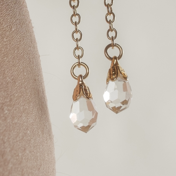 Gold Non Piercing Labia Jewelry Clips with Crystal Pendants