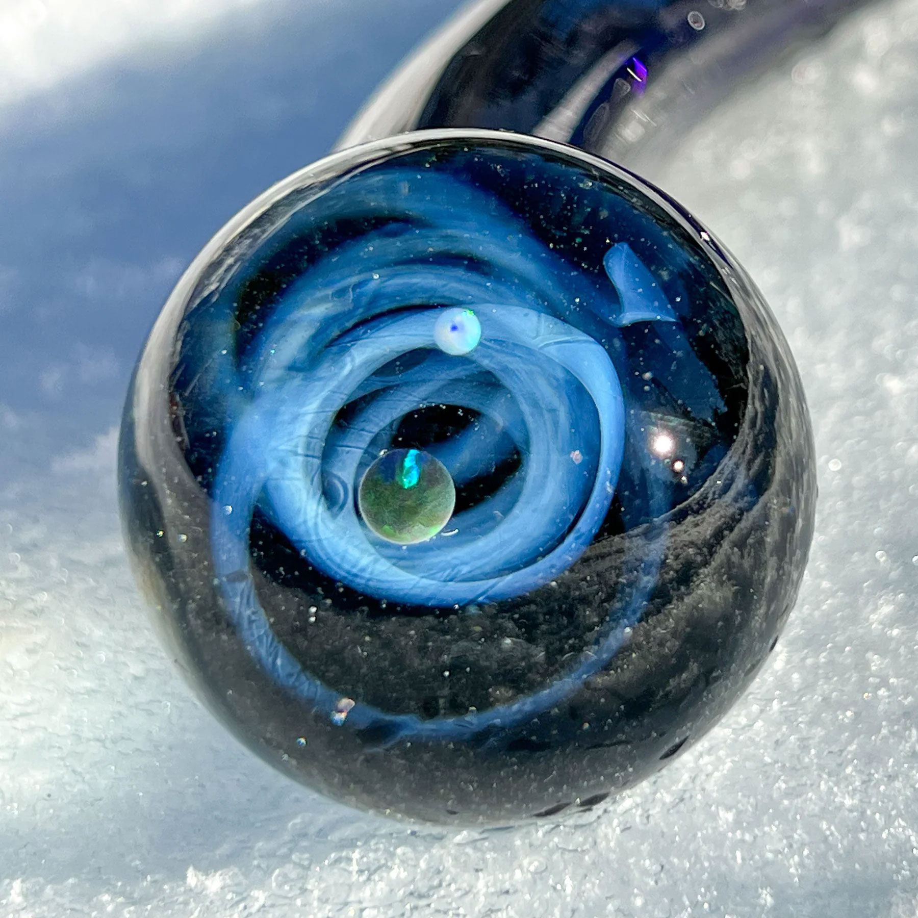 Galaxy Cobalt Glass Curve Wand