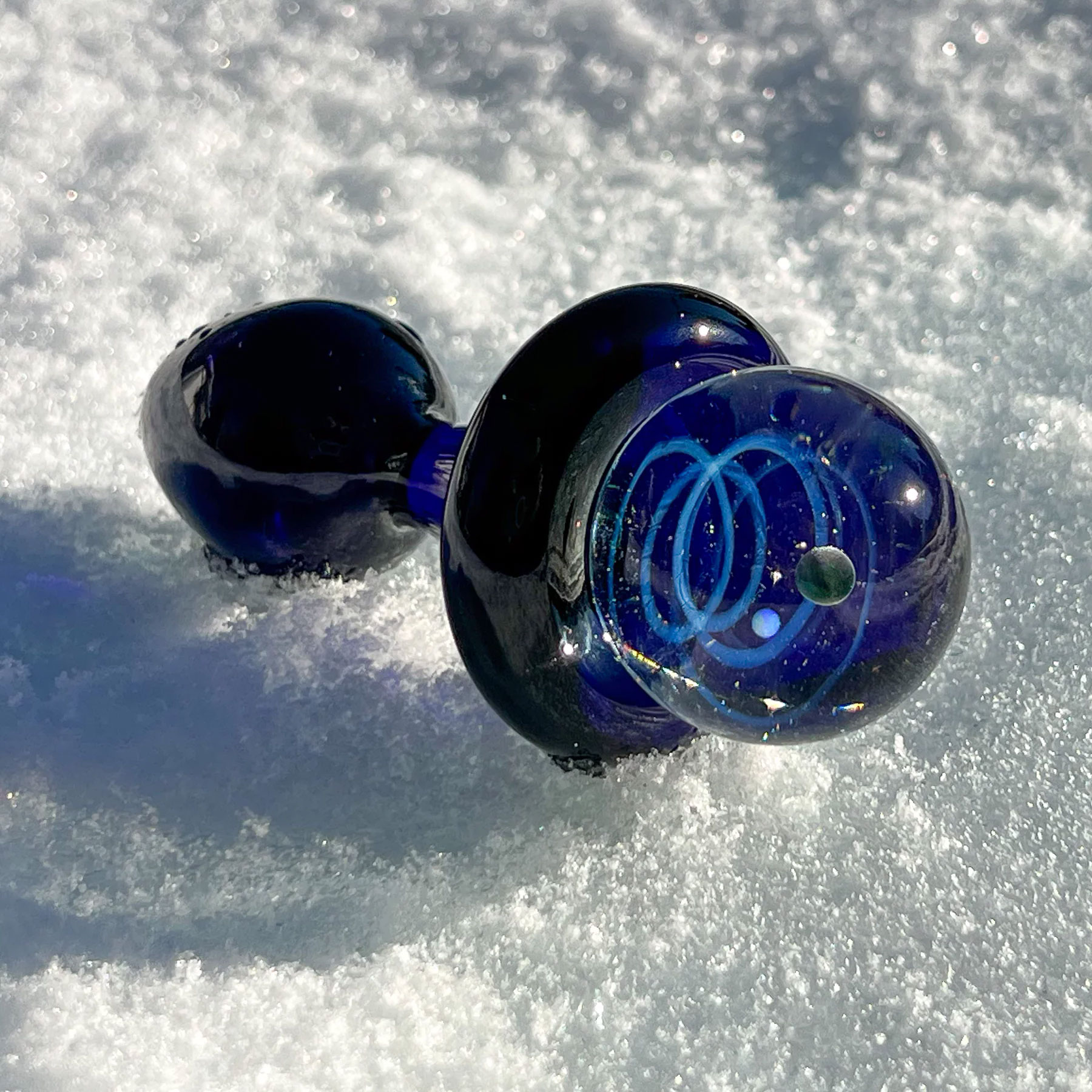 Galaxy Cobalt Glass Butt Plug