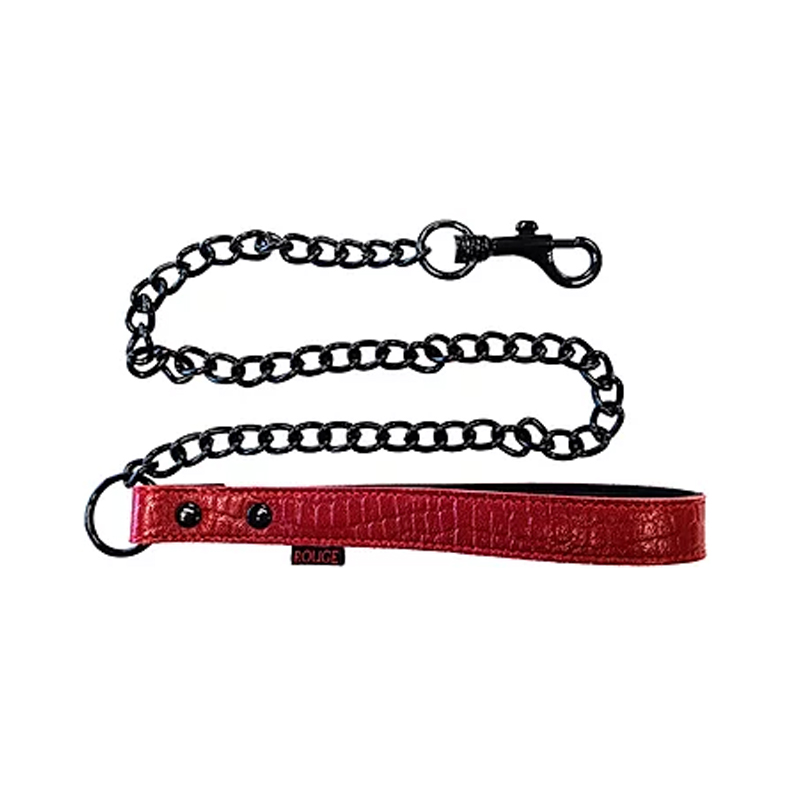 Rouge Burgundy Anaconda Leather Leash