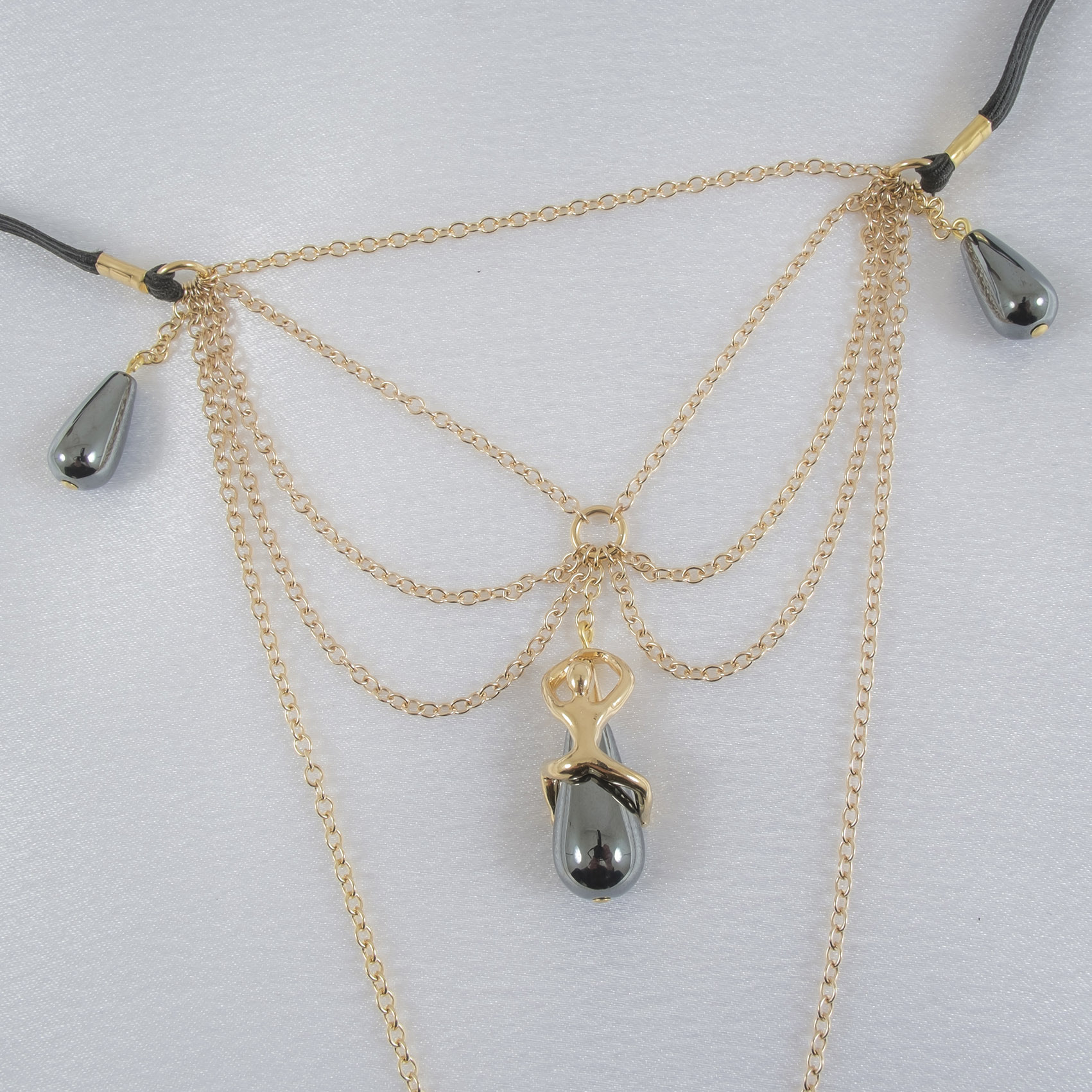 Secret Passion G-String with Hematite Pearls