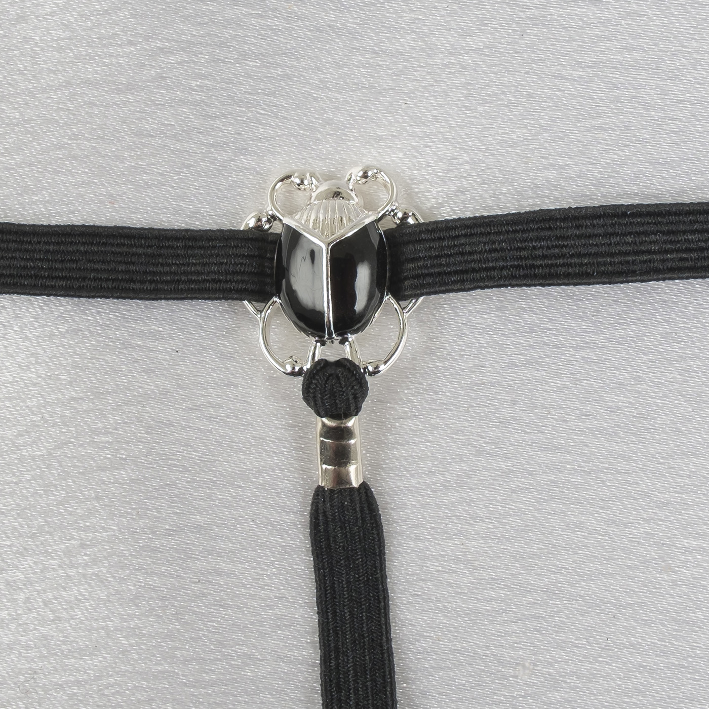 "Kiss of Isis" Silver G-String with Clitoral Drop Pendant