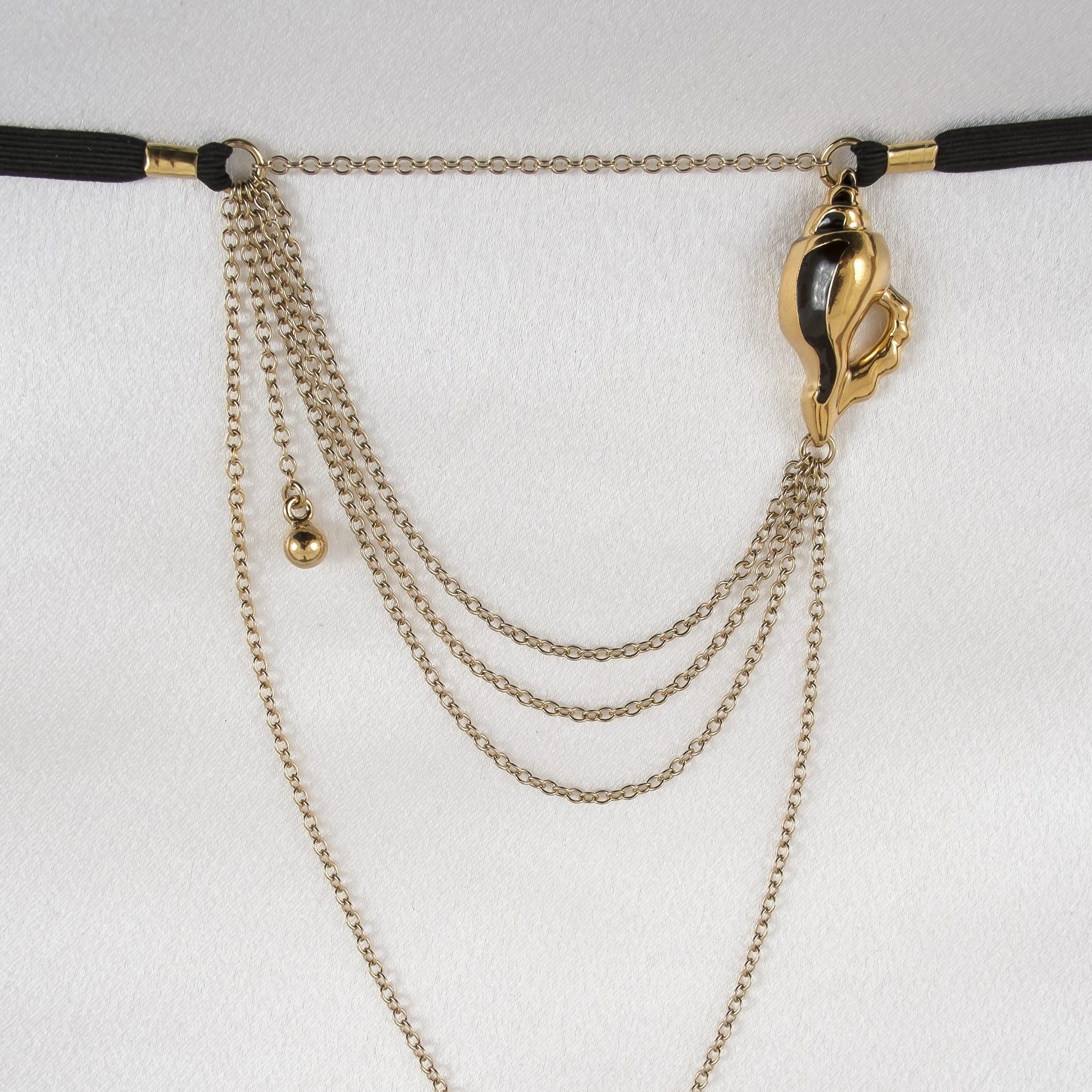 Seashell Triple Chain G-String in Gold or Silver