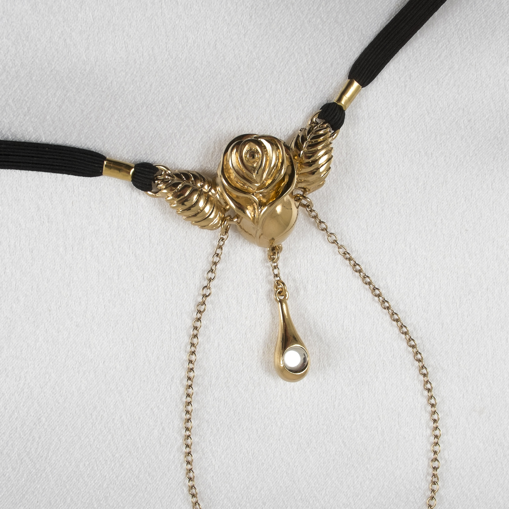 Gold Rose of Love G-String with Pleasure Pendant