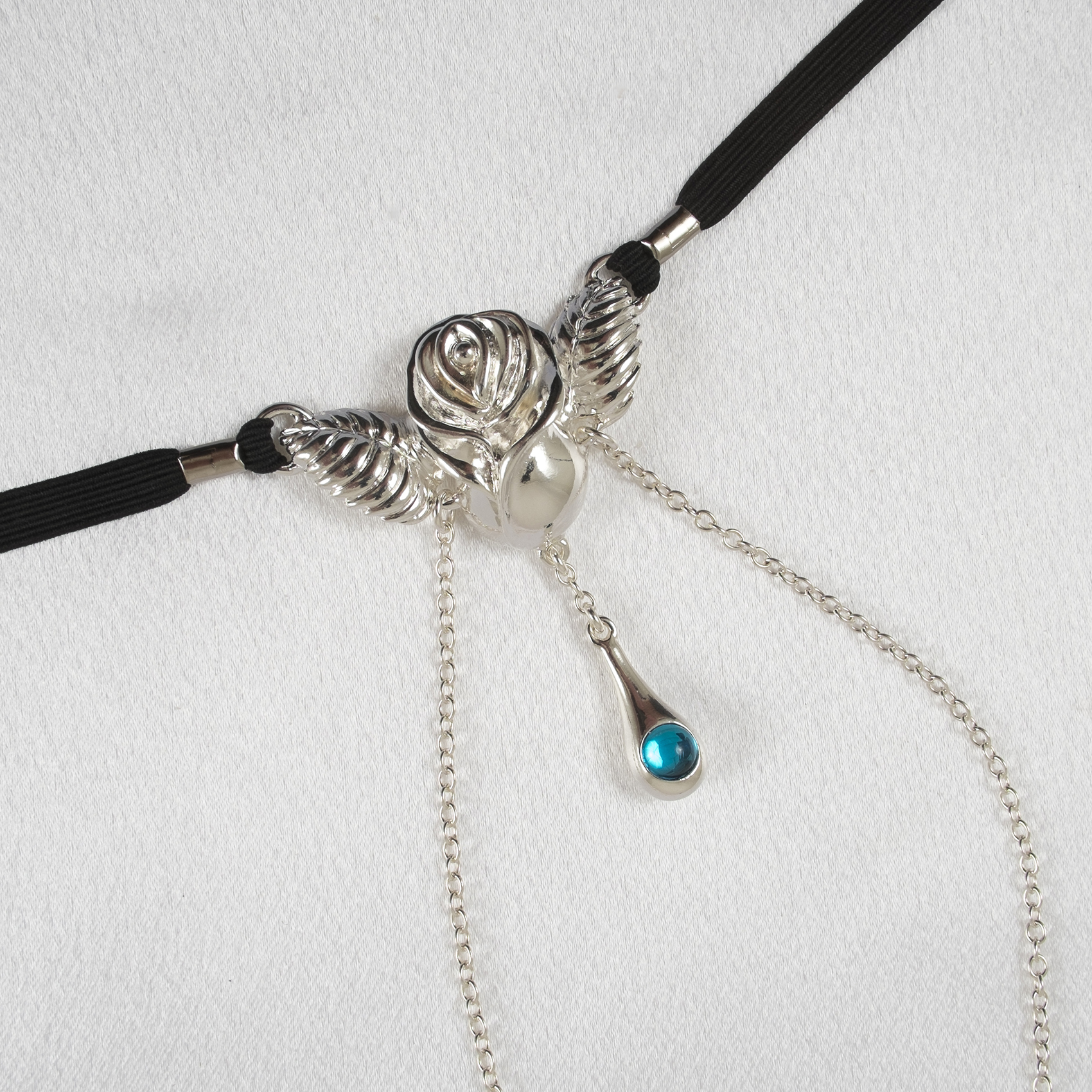 Silver Rose of Love G-String with Pleasure Pendant
