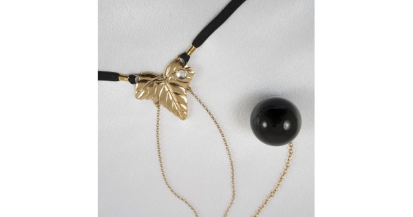 Secret Garden Gold Leaf G-String with Insertable Orb