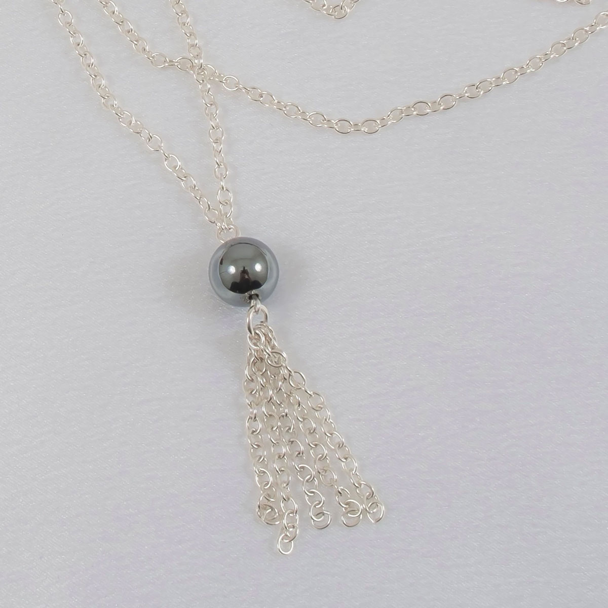 Secret For Him Silver G-String With Hematite Stones