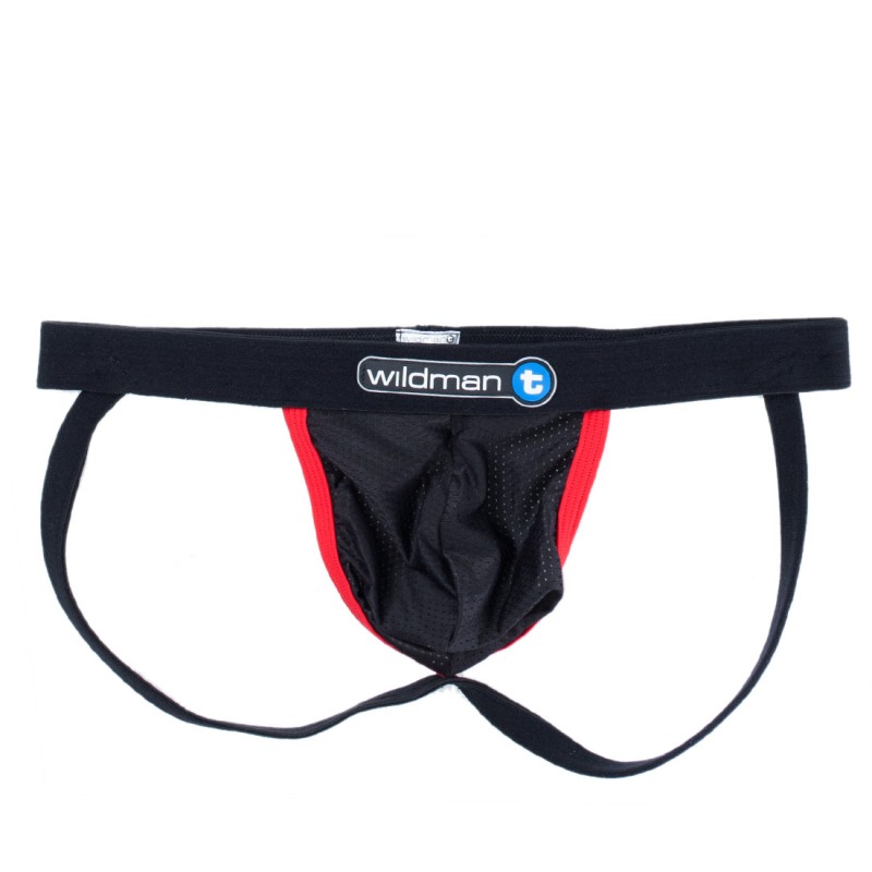WildmanT Raw Mesh Jockstrap Contrast Red
