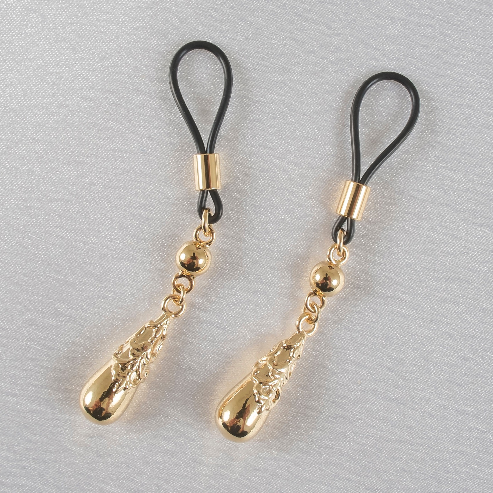 Emotion Ornate Gold Teardrop Nipple Rings